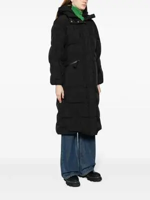 GANNI Hooded Quilted Mid-length Coat
