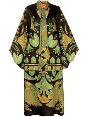 La DoubleJ Magnifico Silk Midi Dress