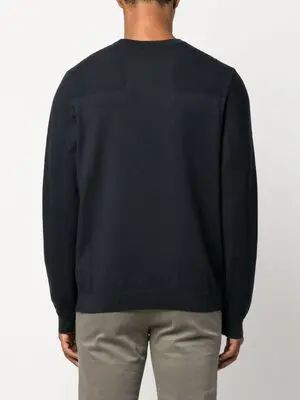 BOSS Logo-patch Round-neck Jumper - Blue