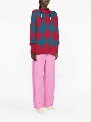 La DoubleJ Argyle Intarsia-knit Jumper - Blue