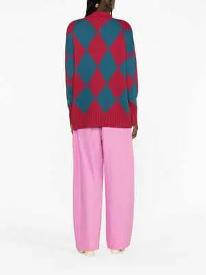 La DoubleJ Argyle Intarsia-knit Jumper - Blue