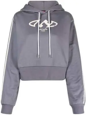 Gcds Logo-print Drawstring Hoodie - Grey