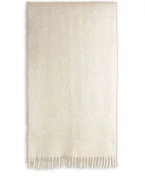 THE HOUSE OF LYRIA Infinità Fringed Mohair Throw - White