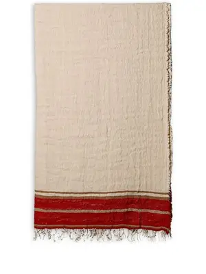 THE HOUSE OF LYRIA Bardo Stripe-detail Cashmere Throw - Neutrals
