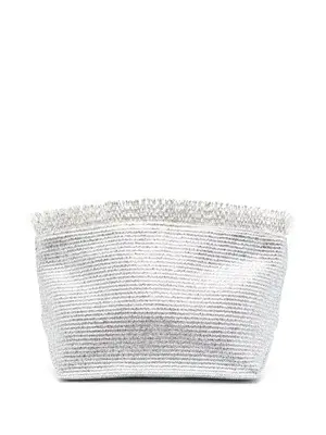 Cult Gaia Shanti Fringed Raffia Clutch