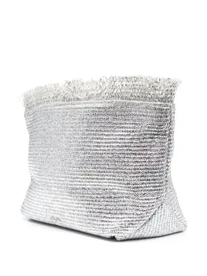 Cult Gaia Shanti Fringed Raffia Clutch
