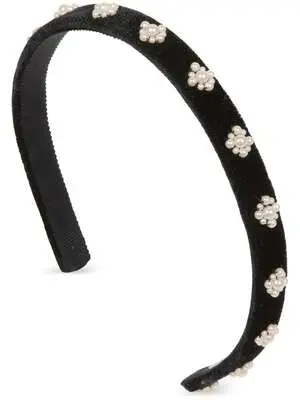 JENNIFER BEHR Maggie Pearl-embellished Headband - Black