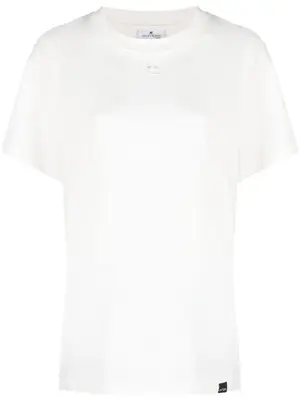 COURREGES Logo-patch Cotton T-shirt - White