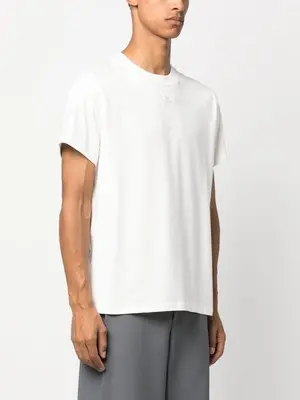 COURREGES Logo-patch Cotton T-shirt - White