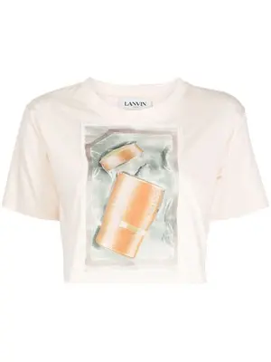 LANVIN Graphic Cropped T-shirt - Pink