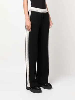 BARRIE Stripe-detail Trousers - Black