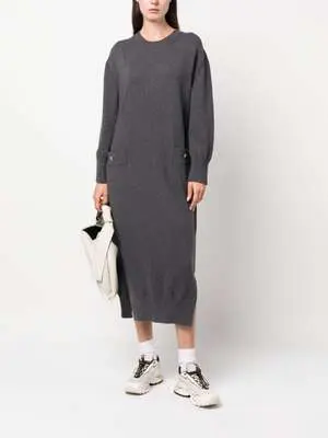 BARRIE Iconic Knit Midi Dress - Grey