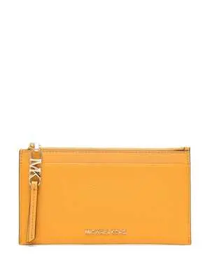 Michael Kors Logo-lettering Leather Card Case - Yellow