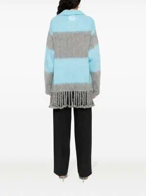 Etro Fringed-edge Sweater Minidress - Grey