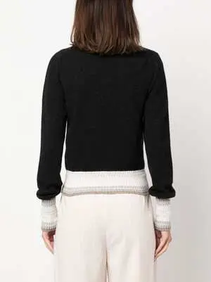 BARRIE Mottled Zip-up Cashmere Cardigan - Black