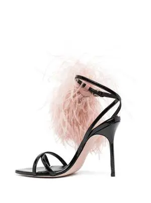 GEDEBE Lily 100mm Feather Sandals