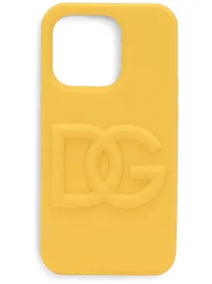 Dolce & Gabbana Logo-embossed Phone Case For Iphone 14 Pro - Yellow