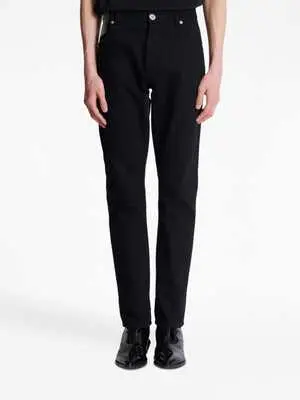 Balmain Crystal-embellished Straight-leg Jeans - Black