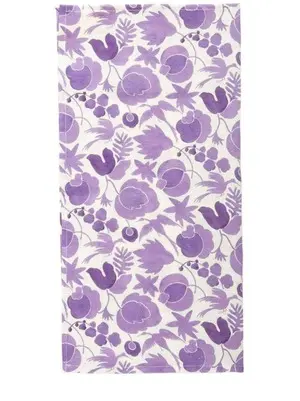 La DoubleJ Wildbird-print Linen Napkins - Purple