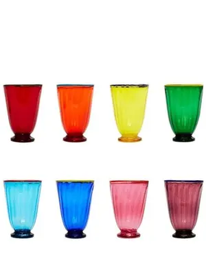 La DoubleJ Rainbow Murano Glass Glasses - Red