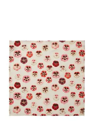 La DoubleJ Micro-pansy Print Linen Napkins