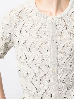 ROBYN LYNCH Wave Cotton Cardigan - Grey
