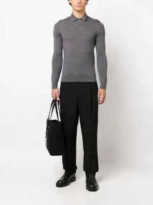 BALLANTYNE Fine-knit Wool Polo Shirt
