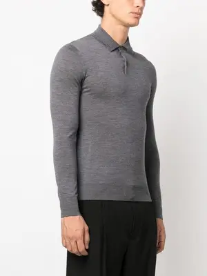 BALLANTYNE Fine-knit Wool Polo Shirt