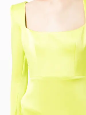 Alex Perry Square-neck Midi Dress - Green