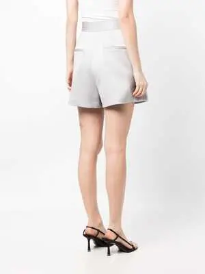 Alex Perry Pleated High-waisted Shorts - Grey