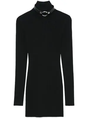 1017 Alyx 9sm Ring-embellished Ribbed Knit Mini Dress