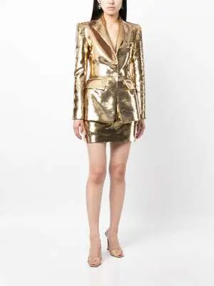 Alex Perry Sequin-embellished Mini Skirt - Gold