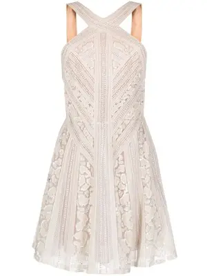 Elie Saab Bead-embellished Silk A-line Dress
