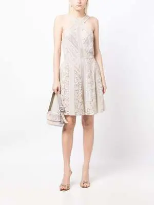 Elie Saab Bead-embellished Silk A-line Dress