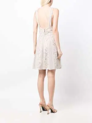 Elie Saab Bead-embellished Silk A-line Dress