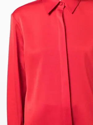Alex Perry Satin Button-down Shirt - Red