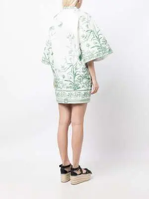 Elie Saab Embroidered Half-sleeves Dress