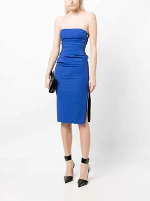 Maticevski Ruched Strapless Dress - Blue