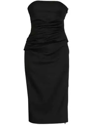 Maticevski Ruched Strapless Dress - Black