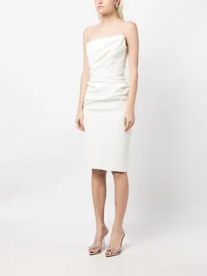 Maticevski Draped Bodice Midi Dress