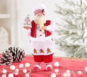 VALERIE PARR HILL As Is 11 White Santa Figure By Valerie - One-color
