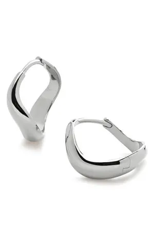 Monica Vinader Small Swirl Hoop Earrings - Silver