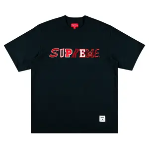 Supreme Collage Logo Short-sleeve Top 'navy - Blue