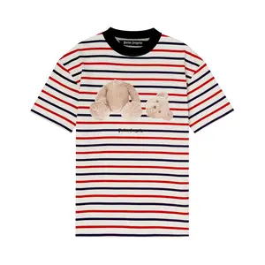 Palm Angels Pa Bear Stripes Classic Tee - Red