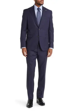 JACK VICTOR Esprit Slub Wool Suit - Navy