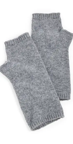 Jenni Kayne Fingerless Cashmere Gloves - Grey