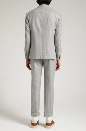 Eleventy Herringbone Virgin Wool Suit