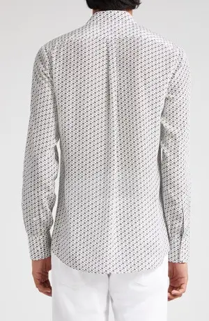 Dolce & Gabbana Dg Monogram Print Silk Button-up Shirt