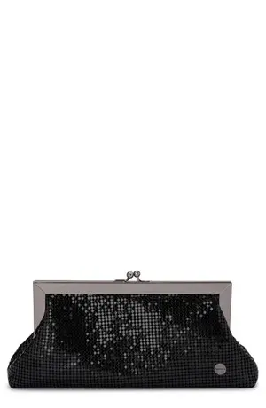 OLGA BERG Zara Mesh Frame Clutch - Black