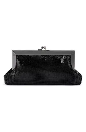 OLGA BERG Zara Mesh Frame Clutch - Black